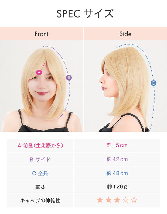 【I’s COLOR】ブロンド ベースウィッグ フルウィッグ ミディアム｜リネアストリア